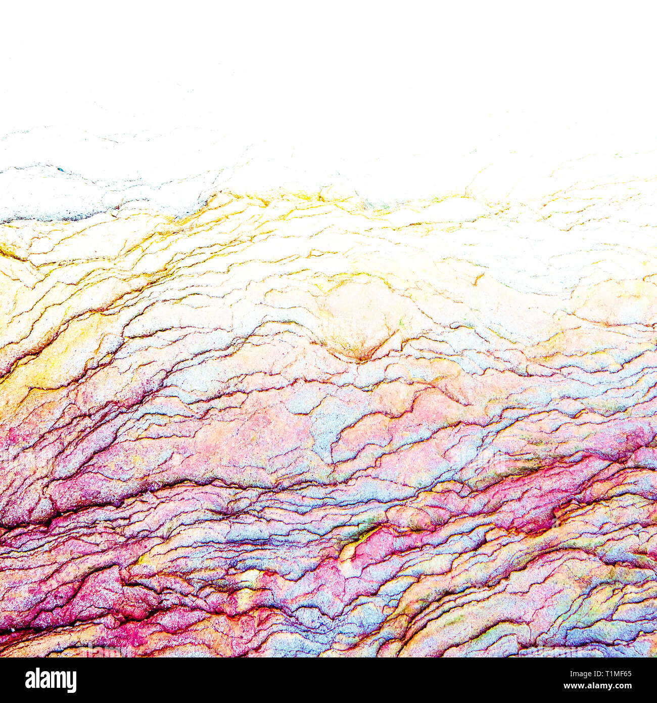 Colourful sedimentary rocks formed by the accumulation of sediments ...