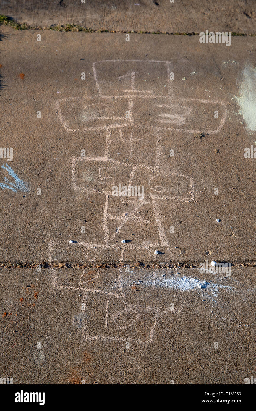 Hopscotch on pavement hi-res stock photography and images - Alamy