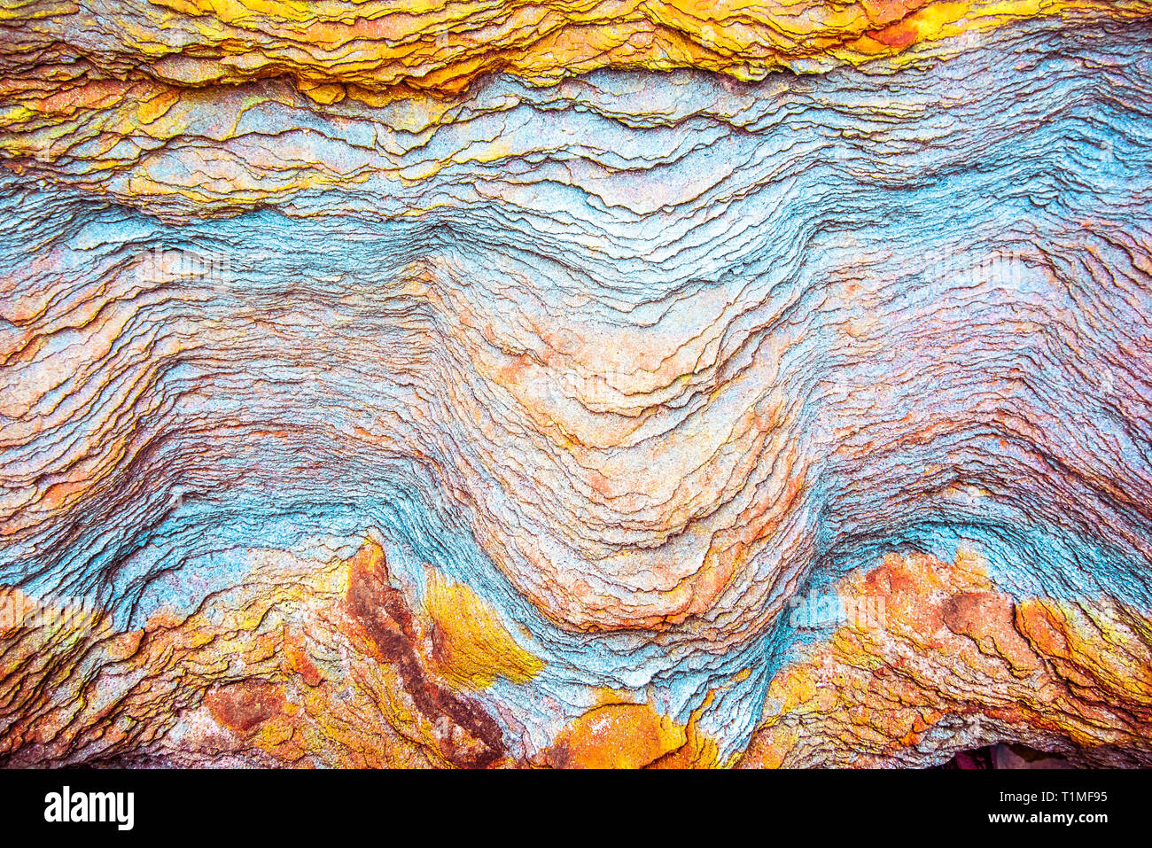 Colourful sedimentary rocks formed by the accumulation of sediments ...