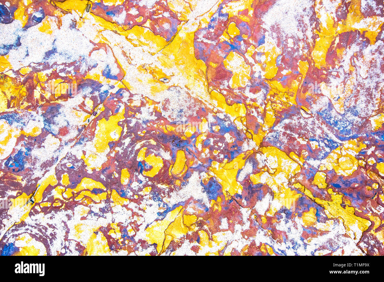 Colourful sedimentary rocks formed by the accumulation of sediments ...