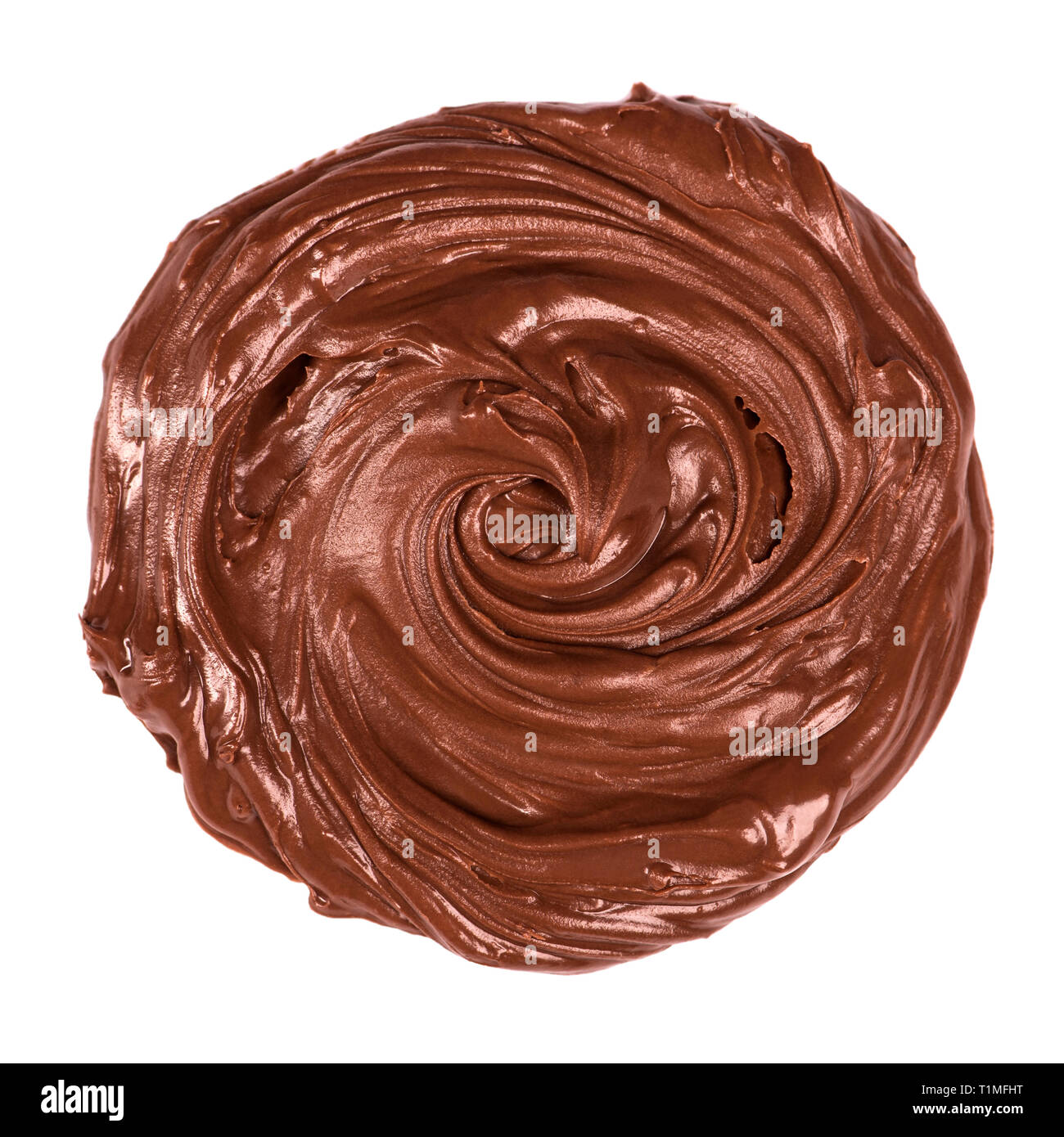 Chocolate cream close up on white Stock Photo - Alamy