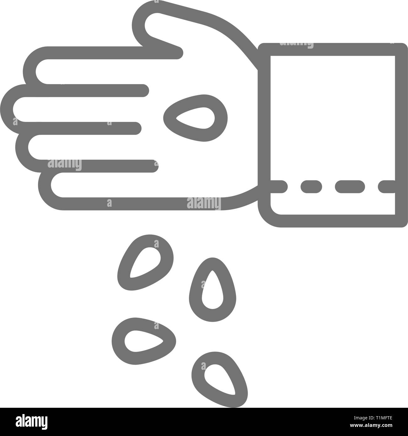 Hand with seeds, gardening, ecology line icon Stock Vector Image & Art ...