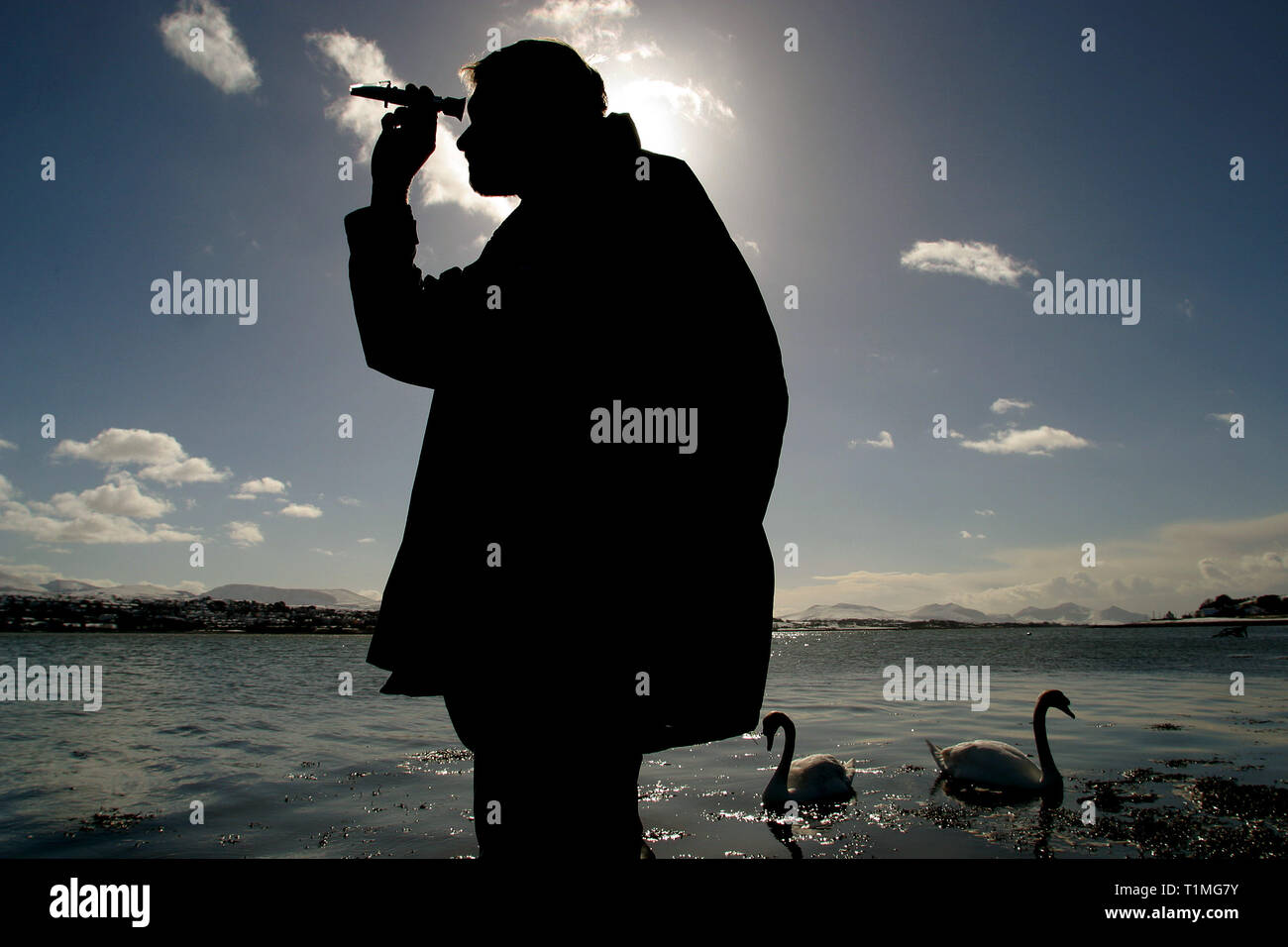 David Lea Wilson, the founder of the Anglesey Sea Salt Company, checks ...
