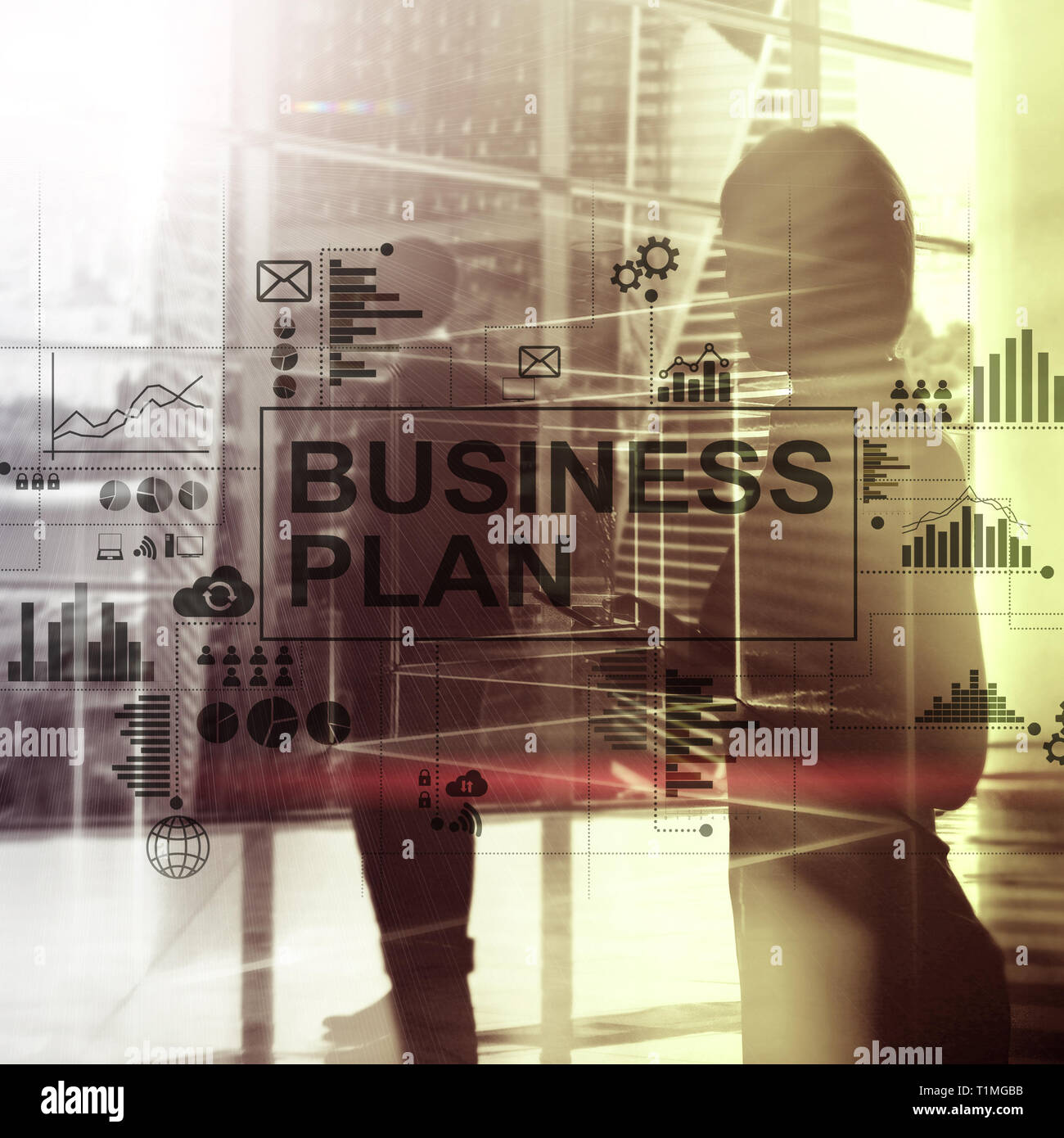 Double exposure Business plan and strategy concept Stock Photo - Alamy