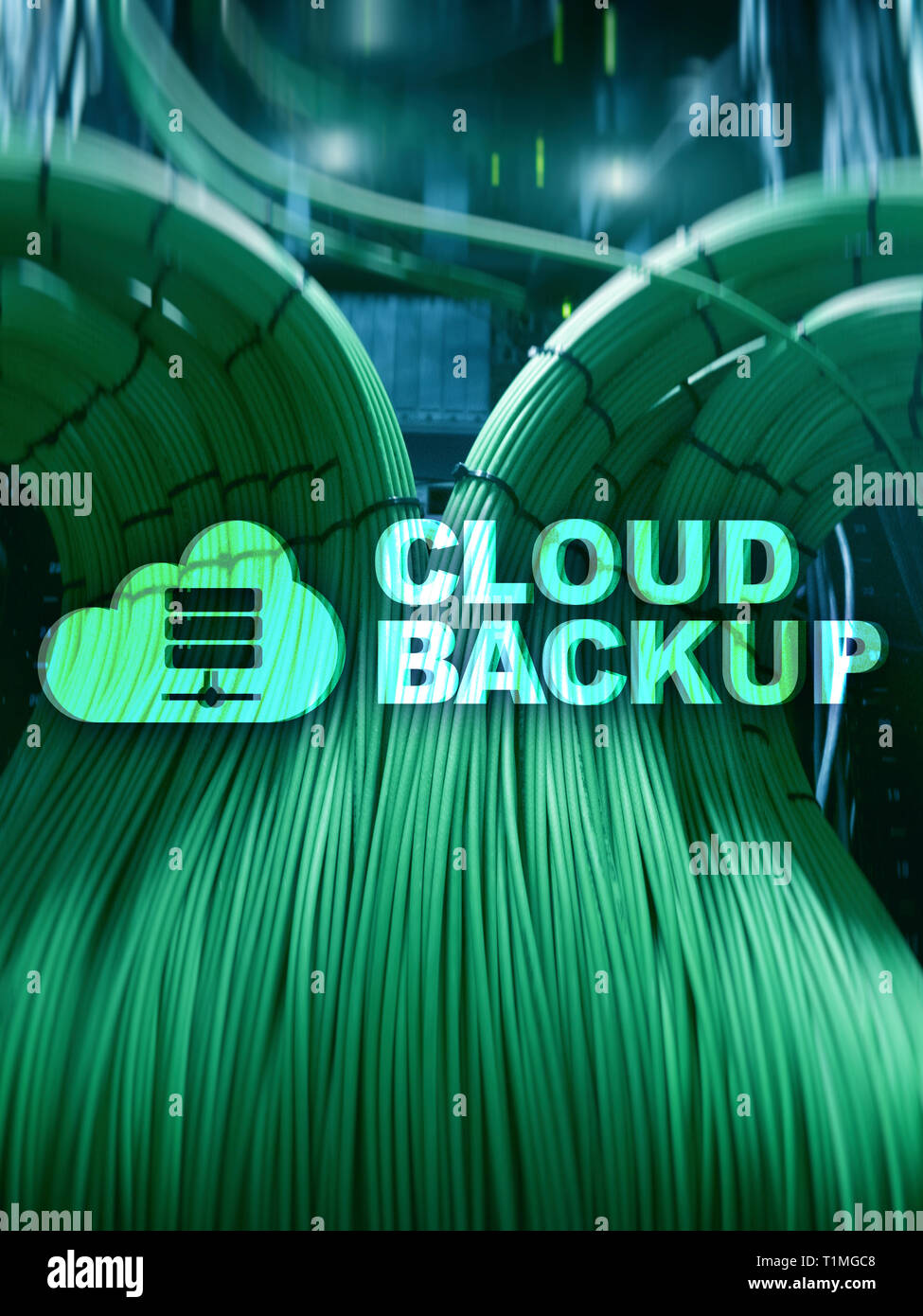Cloud backup. Server data loss prevention. Cyber security Stock Photo ...