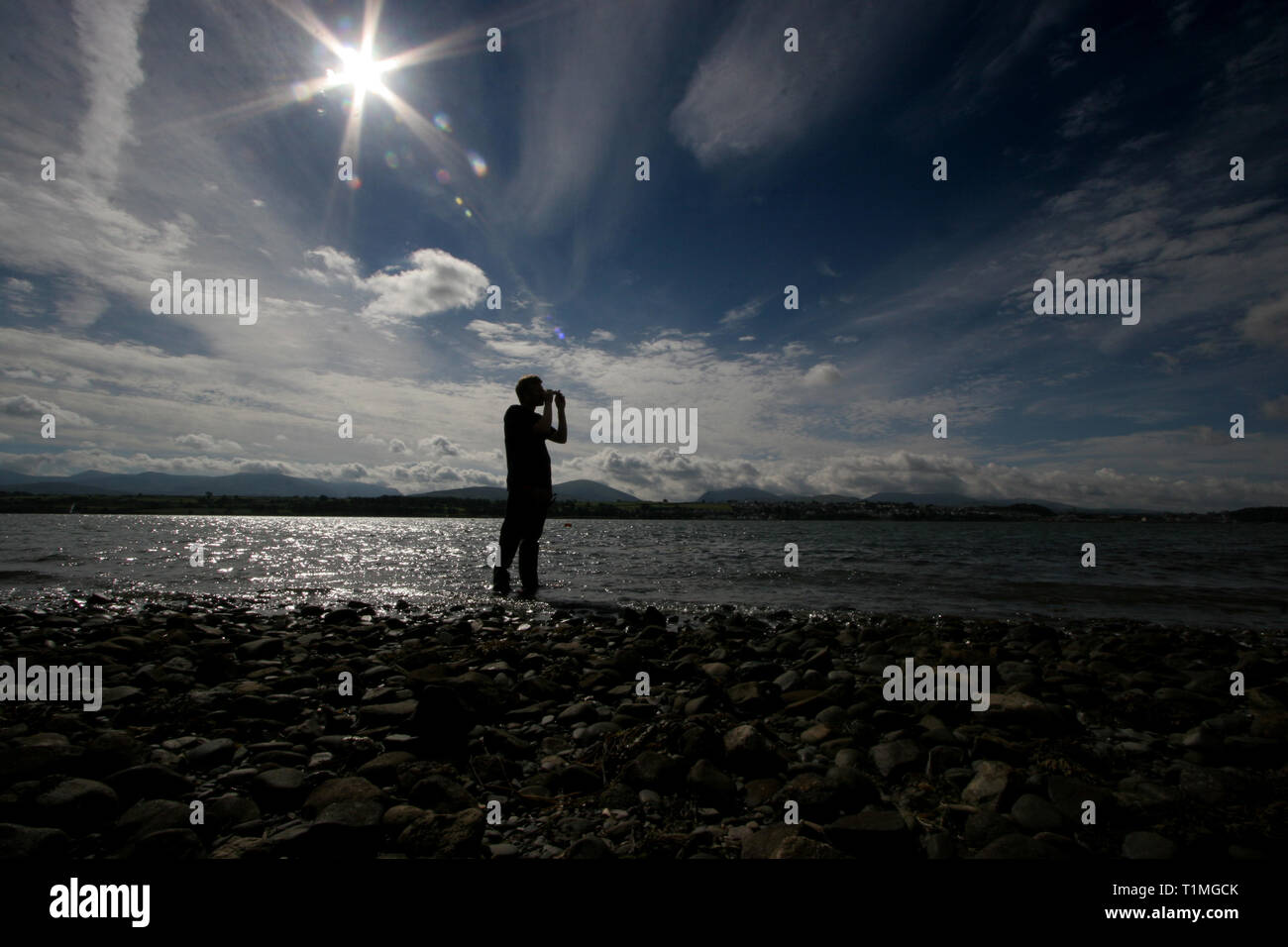 David Lea Wilson, the founder of the Anglesey Sea Salt Company, checks ...