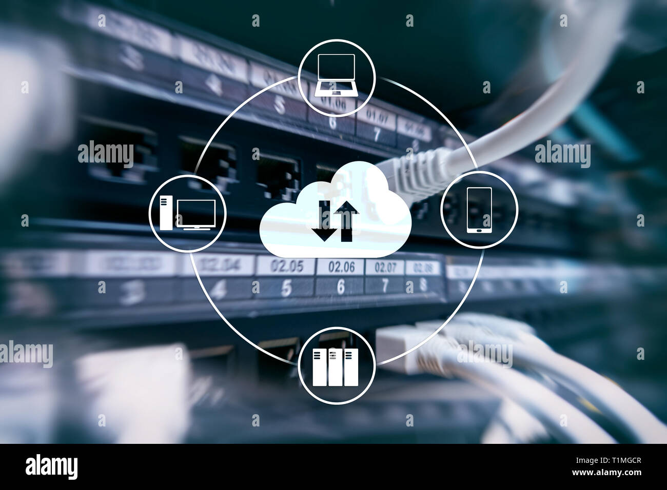 CLoud server and computing, data storage and processing. Internet and ...