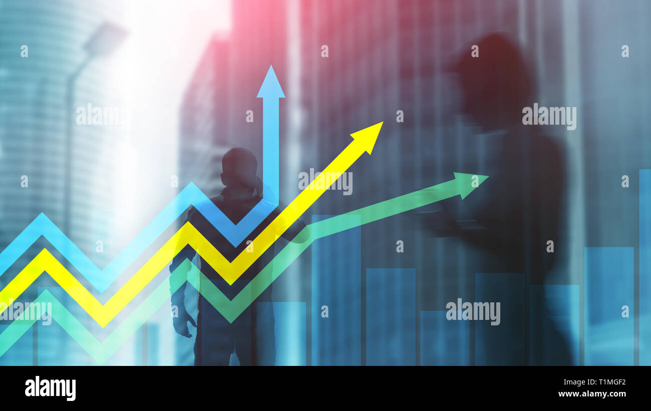 Financial growth arrows graph. Investment and trading concept Stock ...