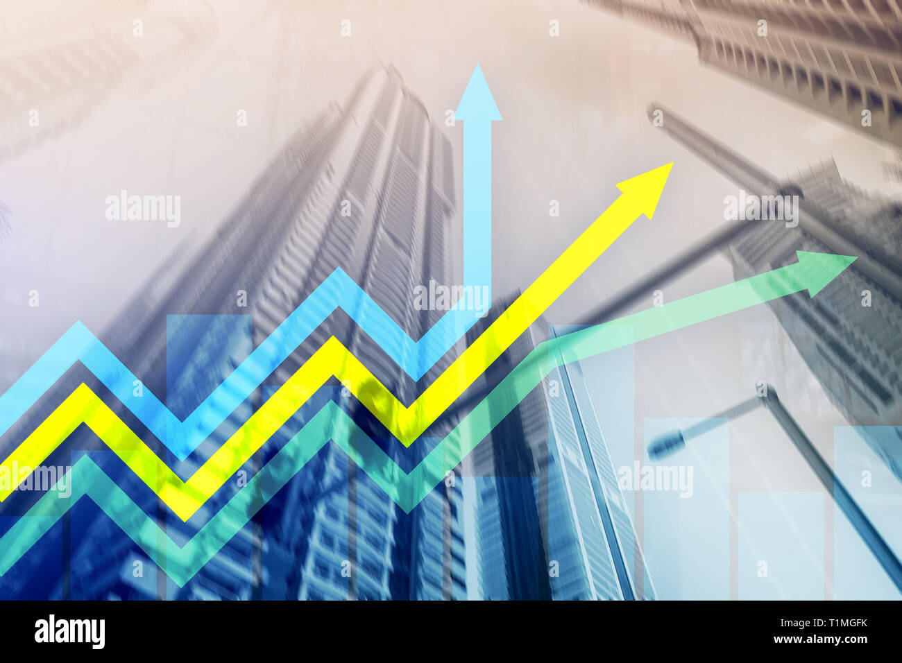 Financial growth arrows graph. Investment and trading concept Stock ...