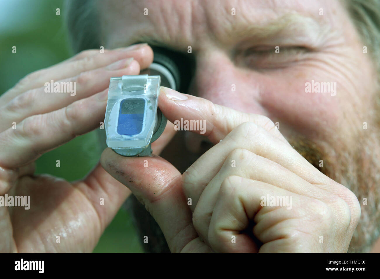 David Lea Wilson, the founder of the Anglesey Sea Salt Company, checks ...
