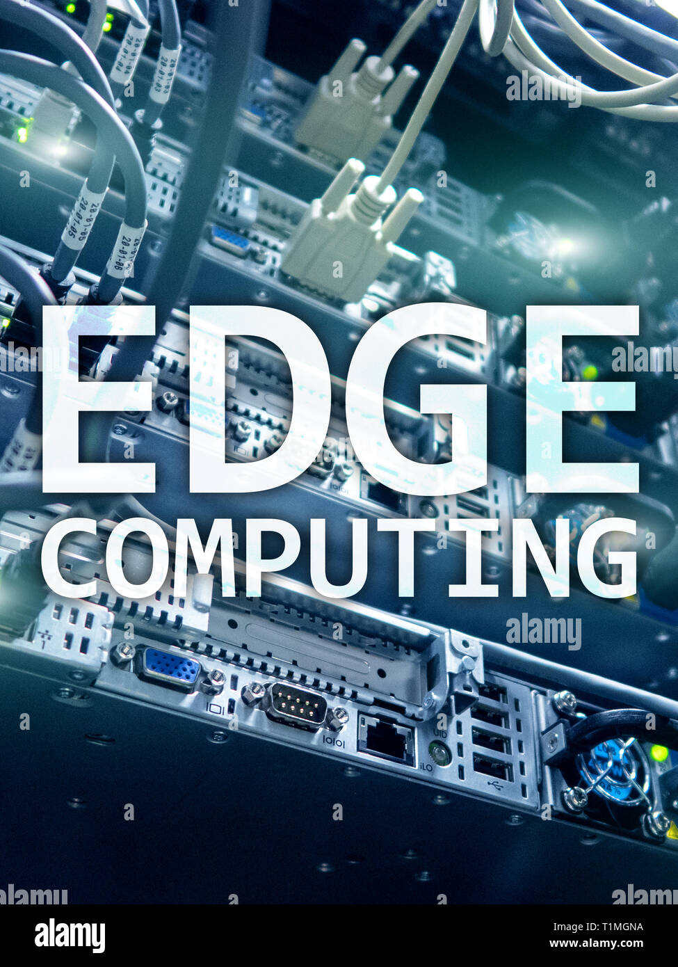 EDGE computing, internet and modern technology concept on modern server ...
