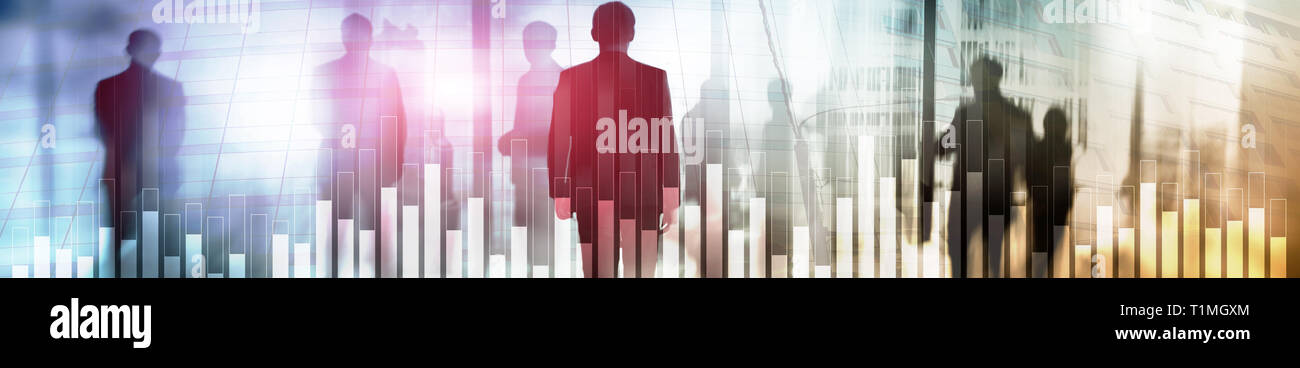 Business and finance graph on blurred background. Trading, investment ...