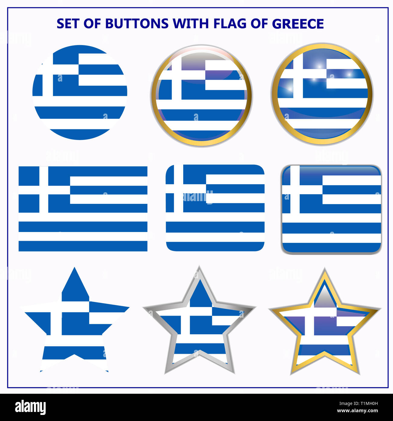 Banners with flag of Greece. Colorful illustrations with flags for web ...