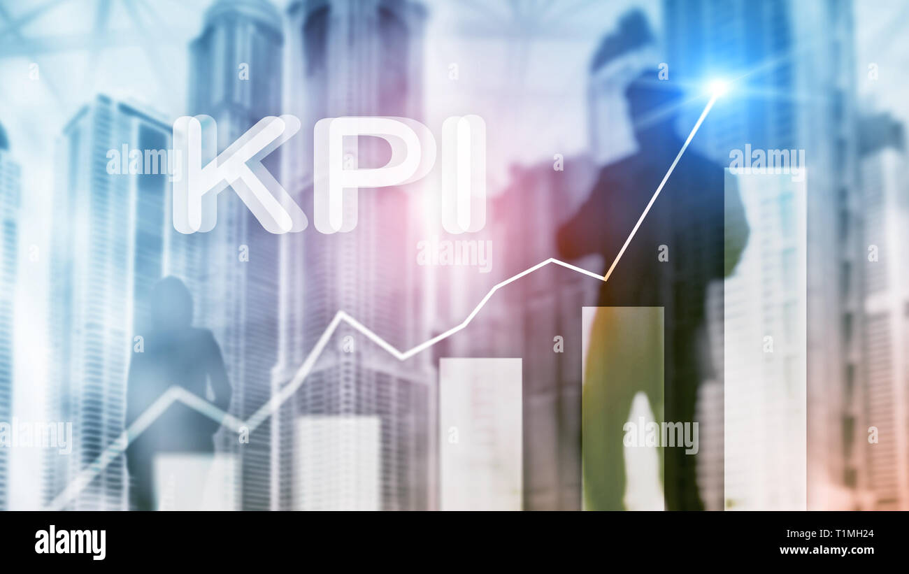 KPI - Key performance indicator graph on blurred background Stock Photo ...