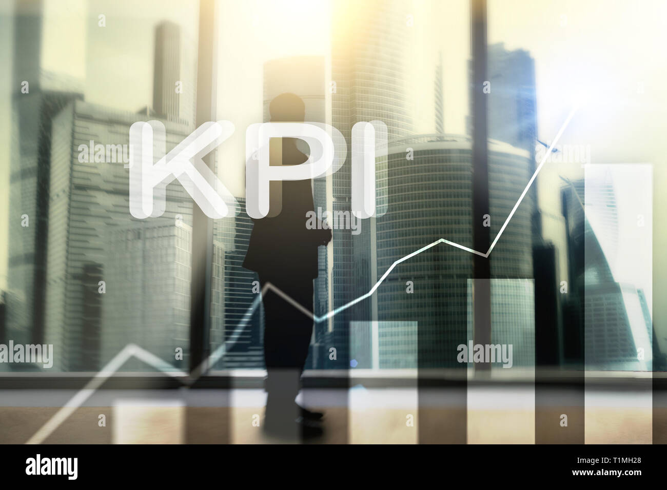 KPI - Key performance indicator graph on blurred background Stock Photo ...