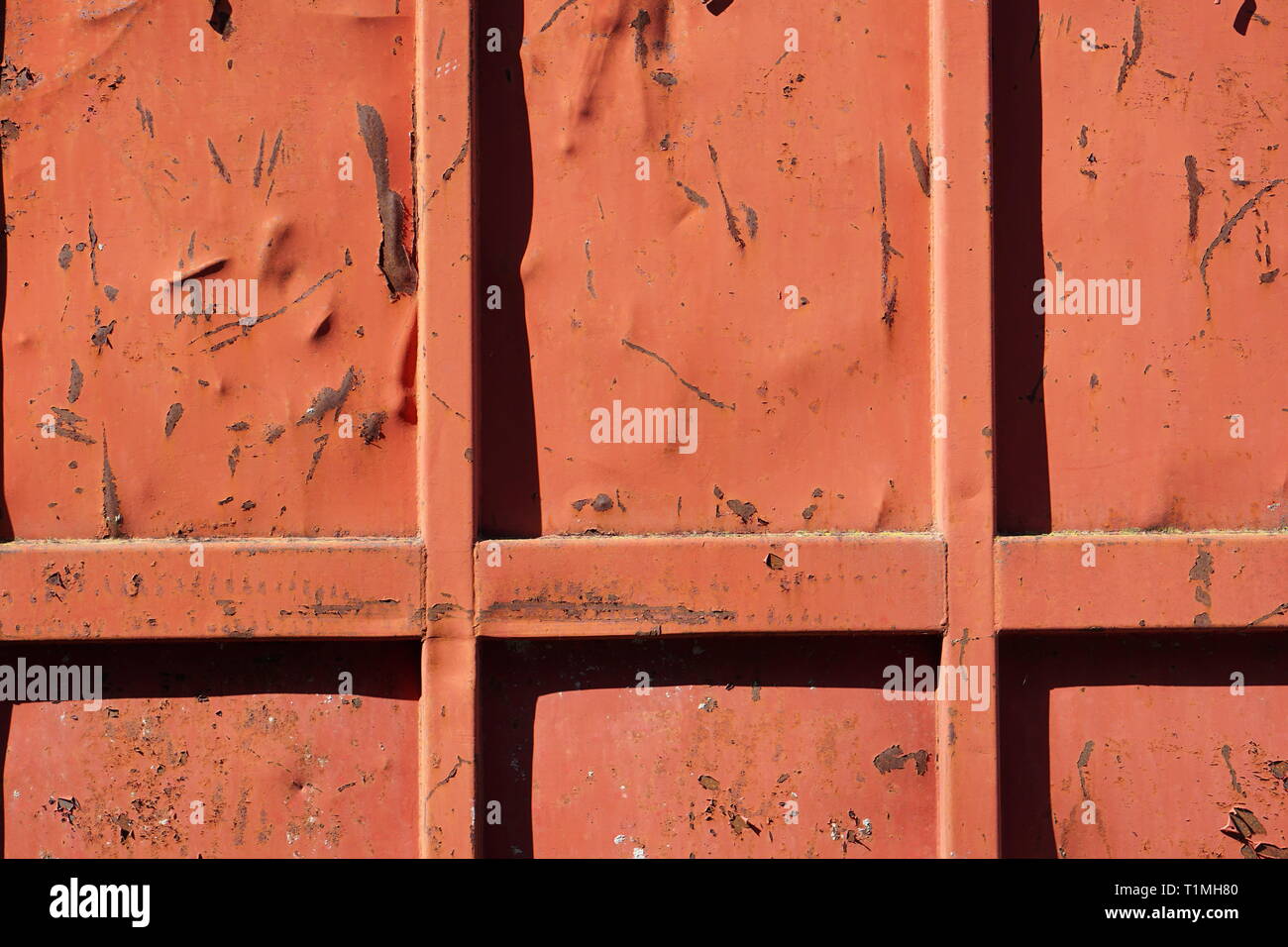 Orange Background rusty container Stock Photo - Alamy