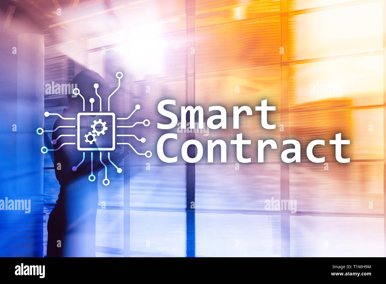 Smart contract, blockchain technology in business, finance hi-tech ...