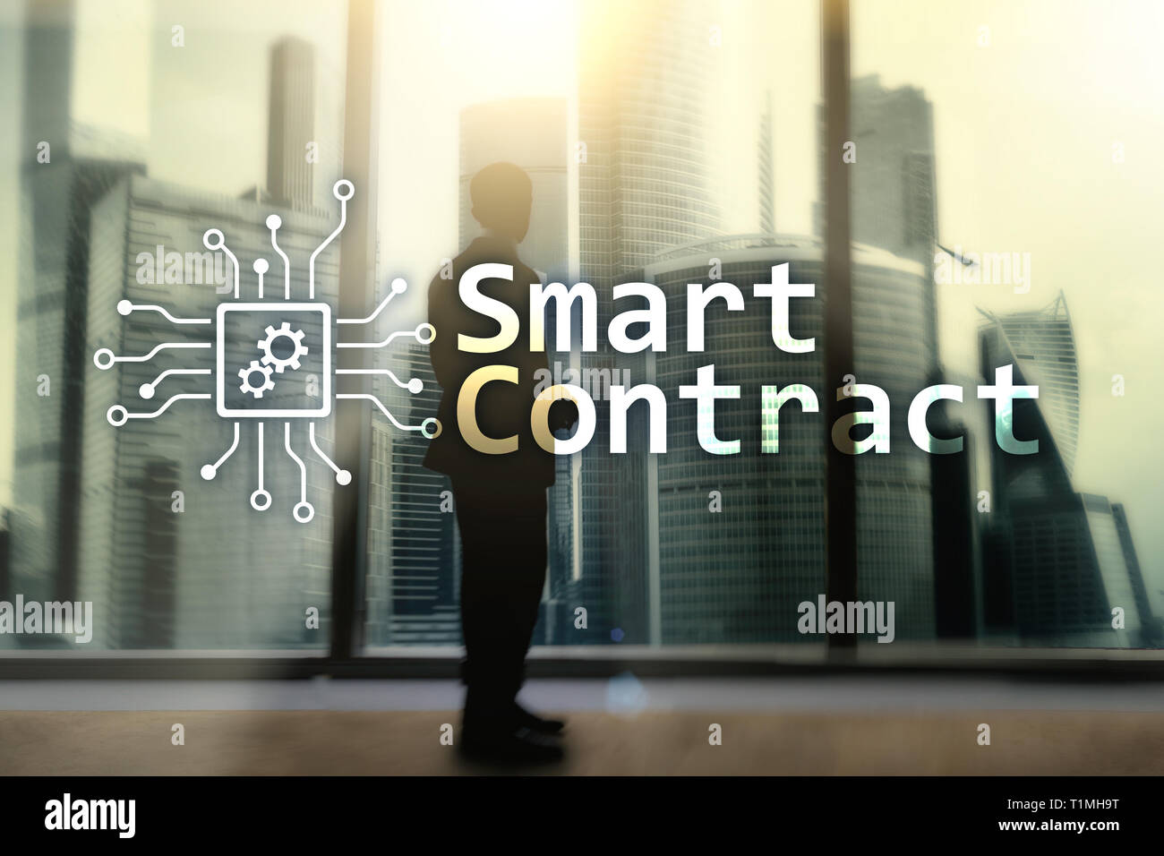 Smart contract, blockchain technology in business, finance hi-tech ...