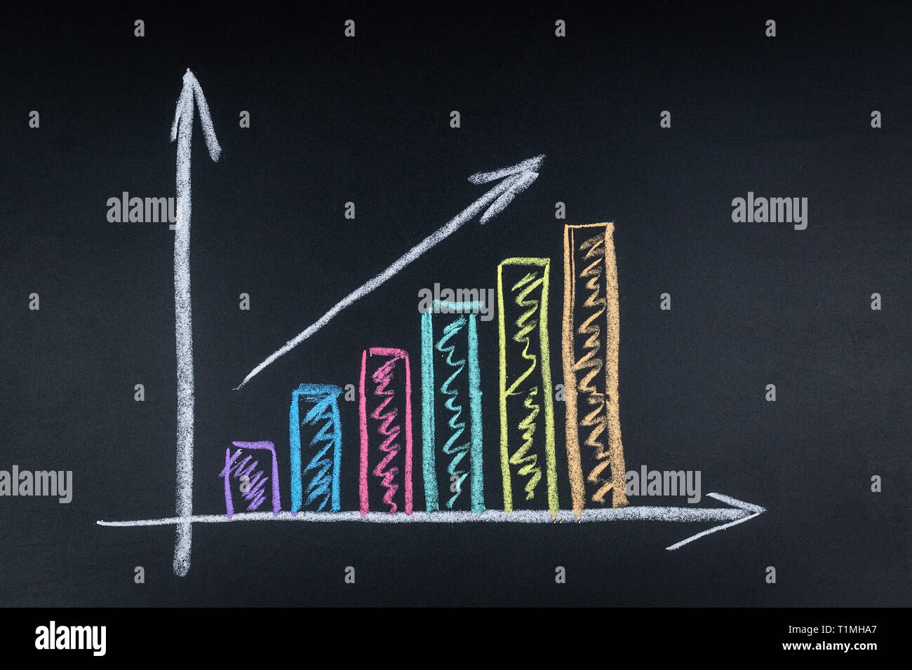 Hand drawn bar graph on blackboard hi-res stock photography and images ...