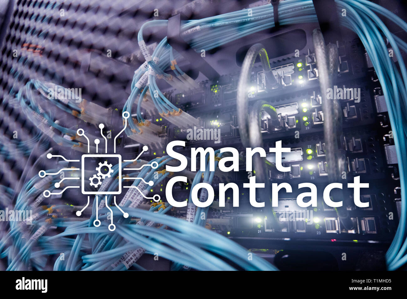 Smart contract, blockchain technology in modern business Stock Photo ...