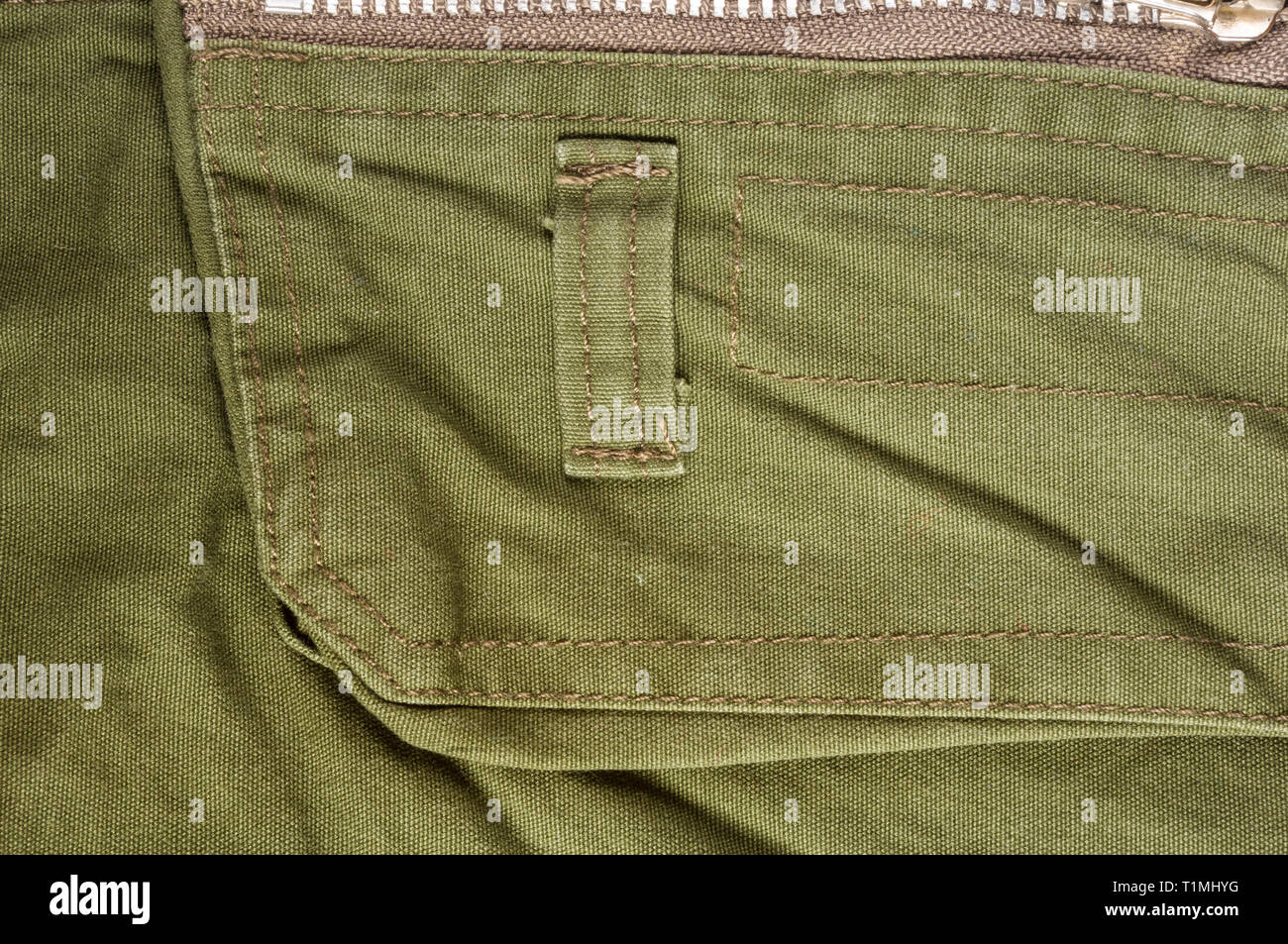 clothing items washed cotton fabric texture with seams, macro, close-up ...
