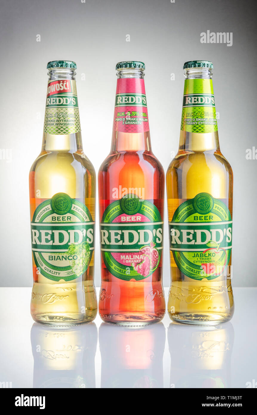 Redds flavor beer isolated on gradient background Stock Photo - Alamy