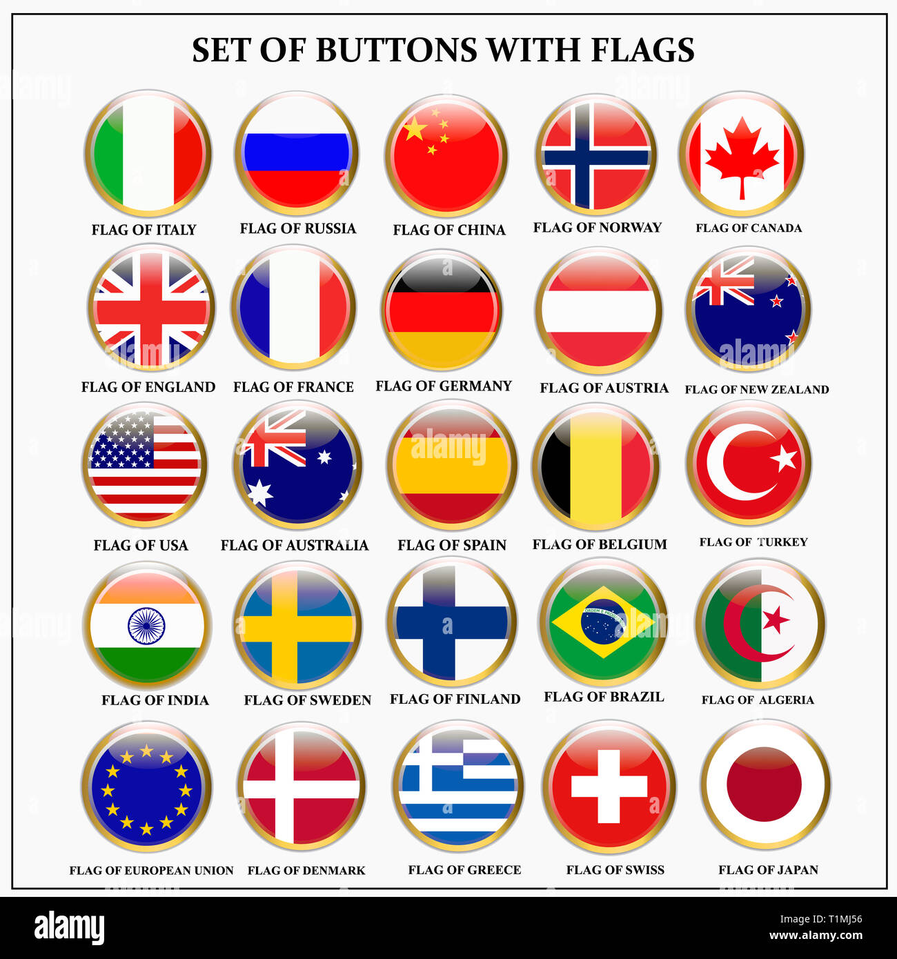 Bright set of banners with flags. Colorful illustration with flags of ...