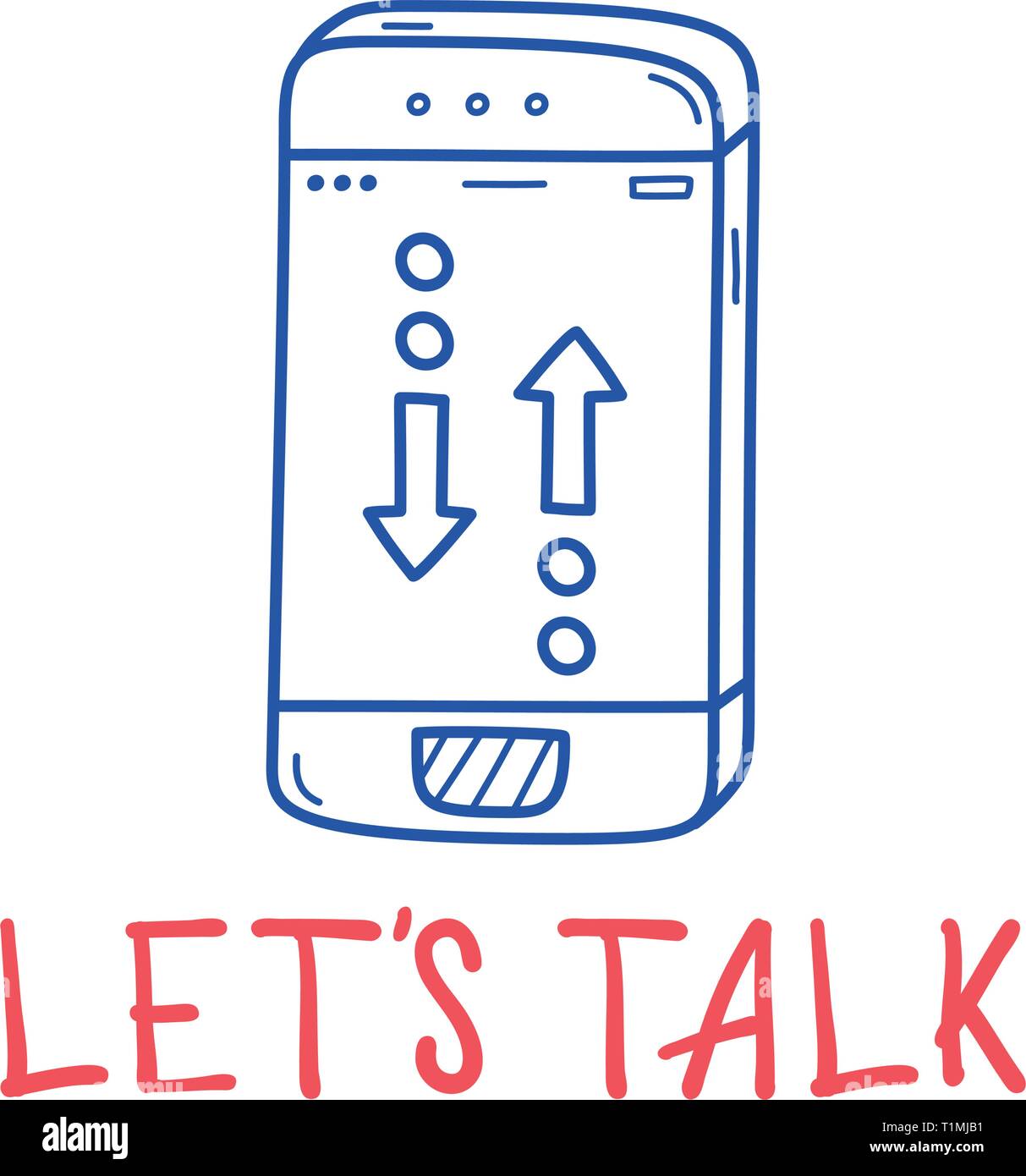 Hand draw phone talk icon in doodle style for your design with ...