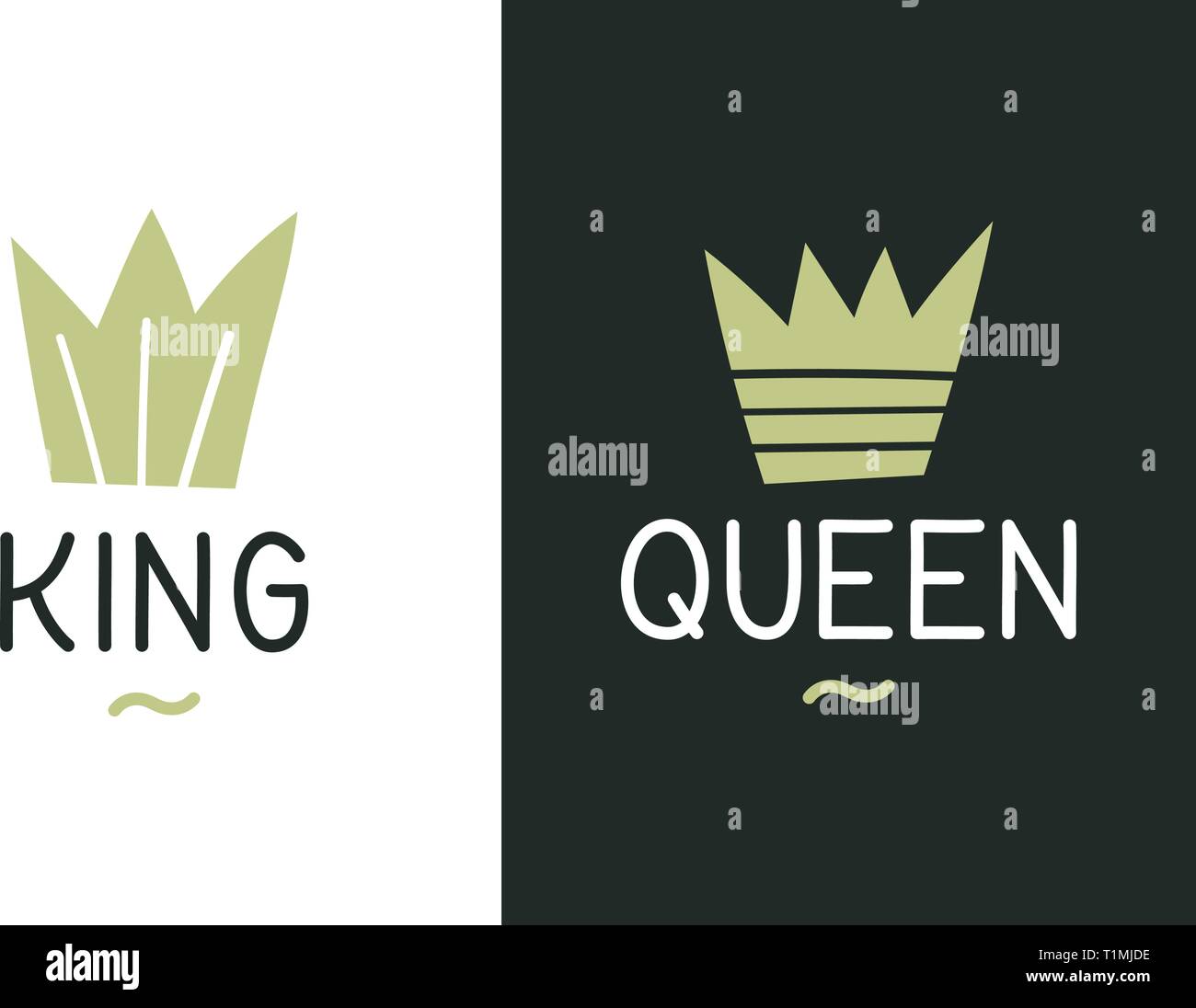 King queen inspirational quote - Vector illustration design for t shirt ...