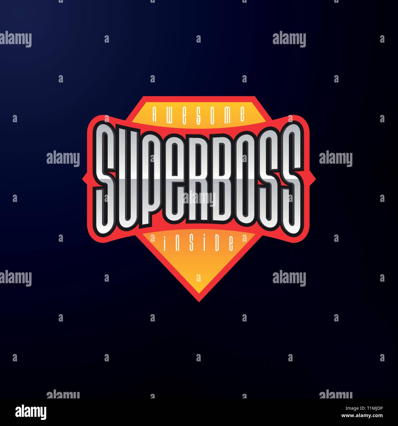 Sport emblem typography. Super boss hero logotype sticker for your t ...