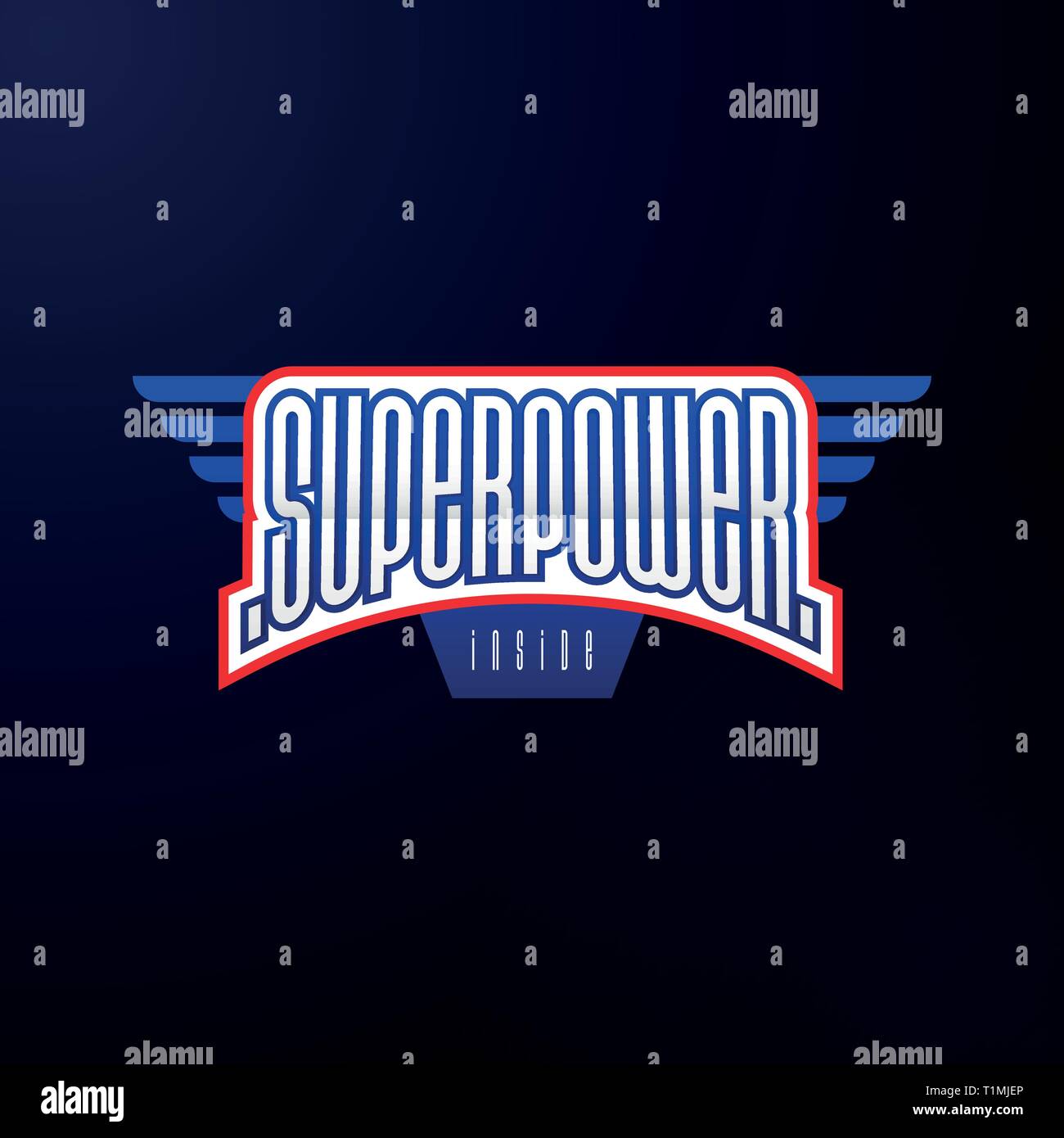Sport emblem typography. Super power hero logotype sticker for your t ...