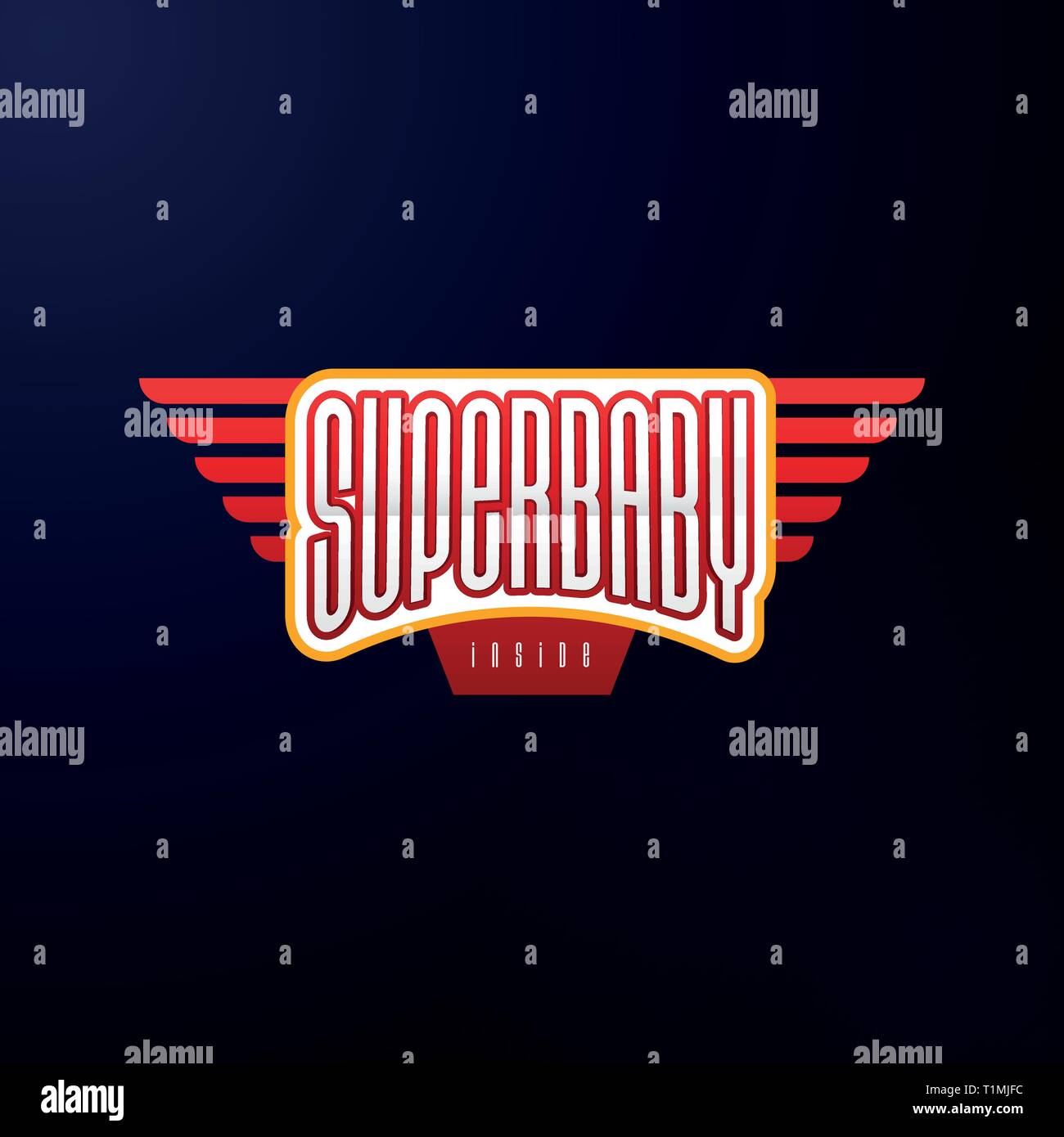 Sport emblem typography. Super baby hero logotype sticker for your t ...