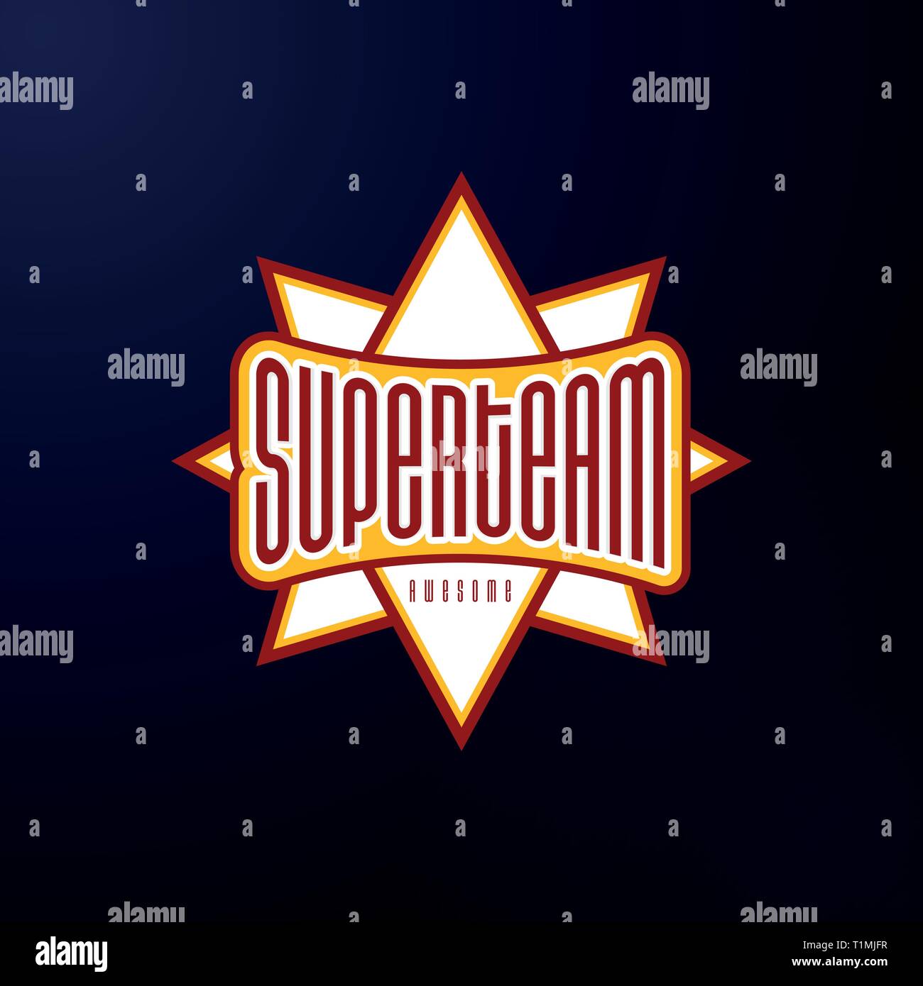 Sport emblem typography. Super team hero logotype sticker for your t ...