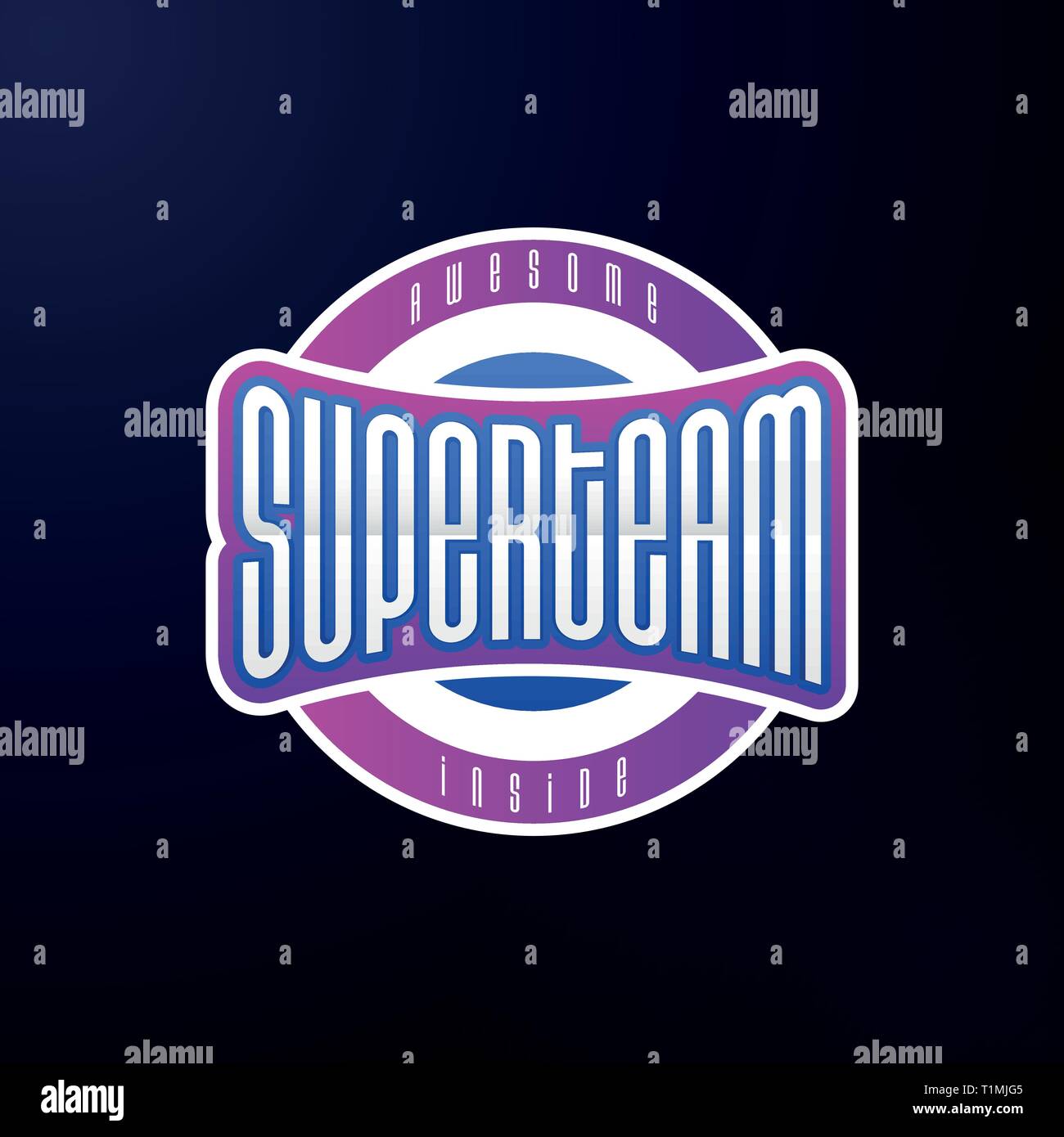 Sport emblem typography. Super team hero logotype sticker for your t ...