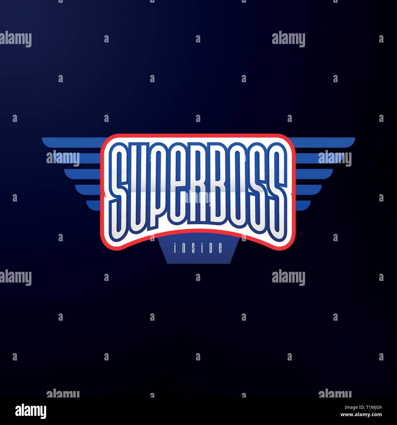 Sport emblem typography. Super boss hero logotype sticker for your t ...