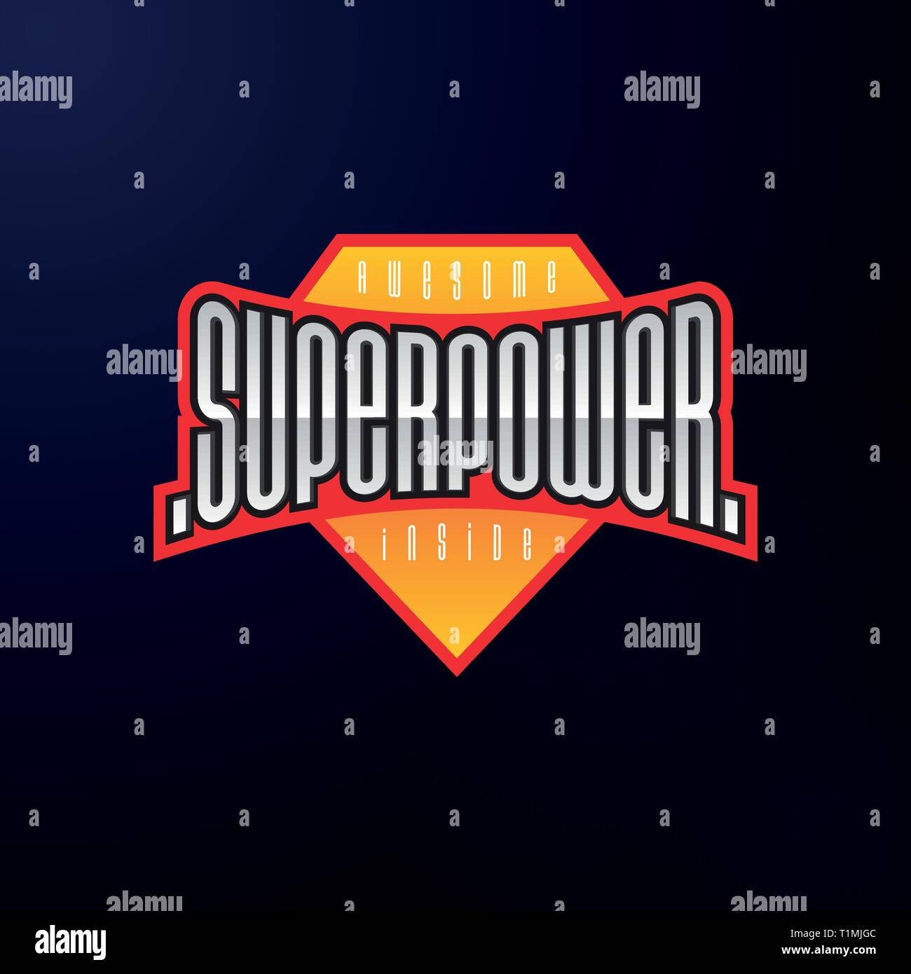 Sport emblem typography. Super power hero logotype sticker for your t ...