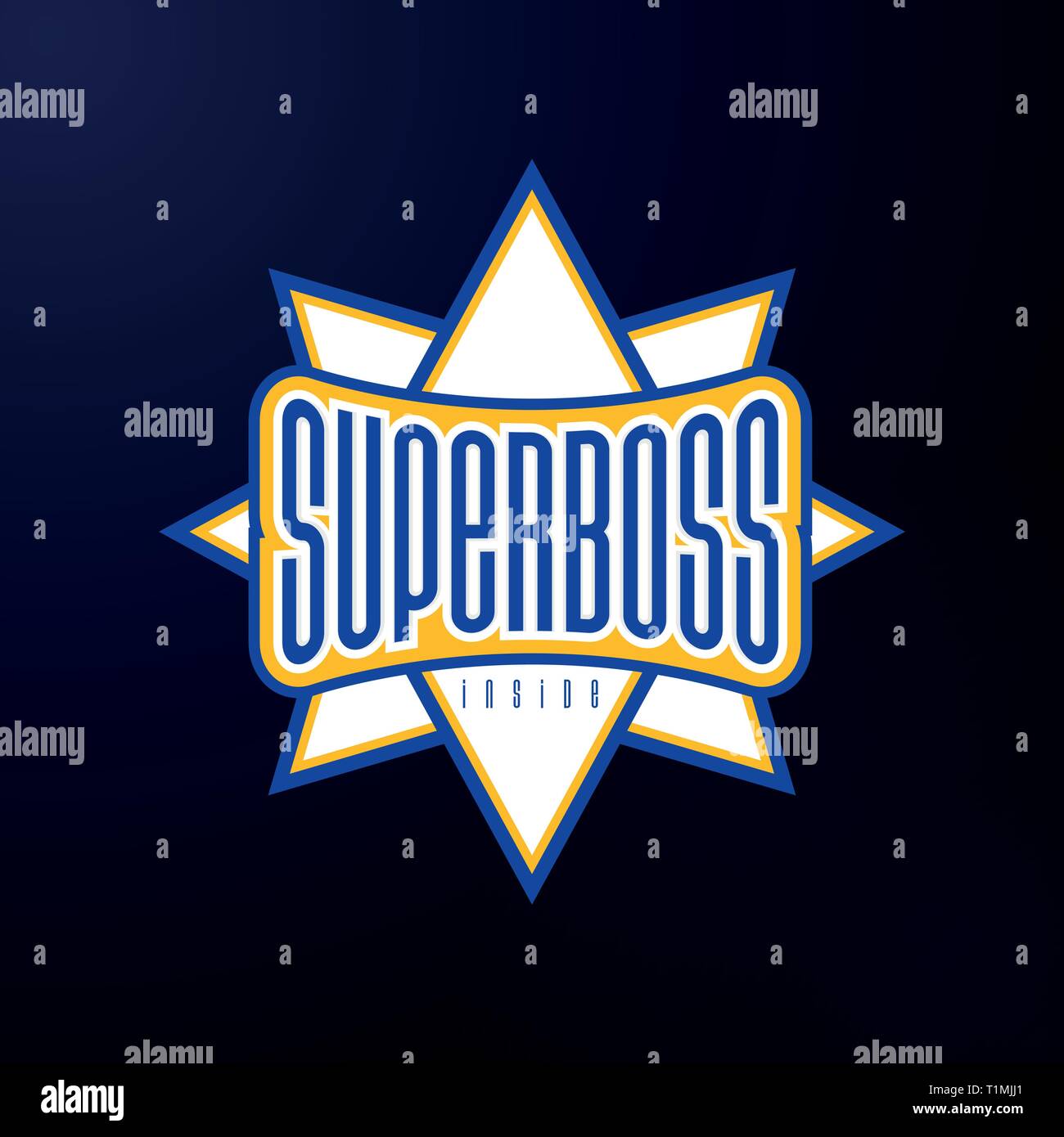 Sport emblem typography. Super boss hero logotype sticker for your t ...