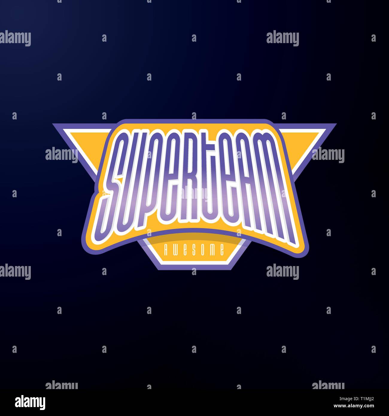 Sport emblem typography. Super team hero logotype sticker for your t ...
