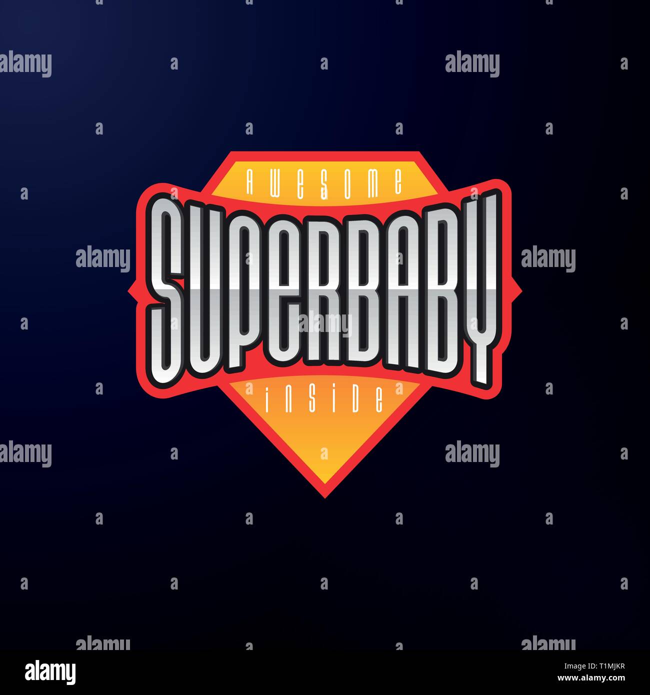 Sport emblem typography. Super baby hero logotype sticker for your t ...