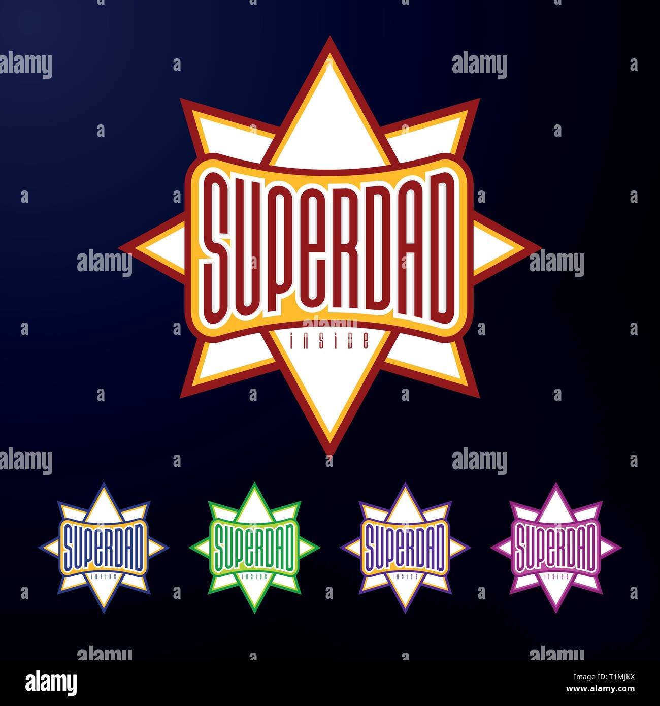 Sport emblem typography. Super dad hero logotype sticker for your t ...