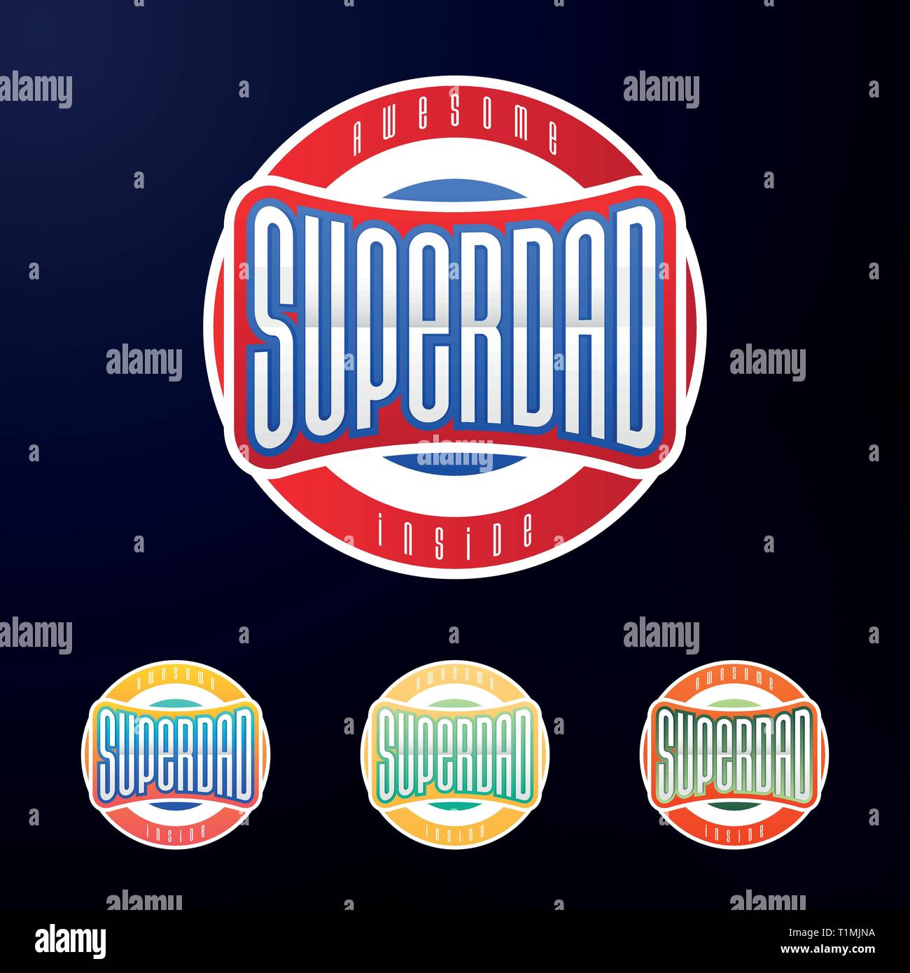 Sport emblem typography. Super dad hero logotype sticker for your t ...