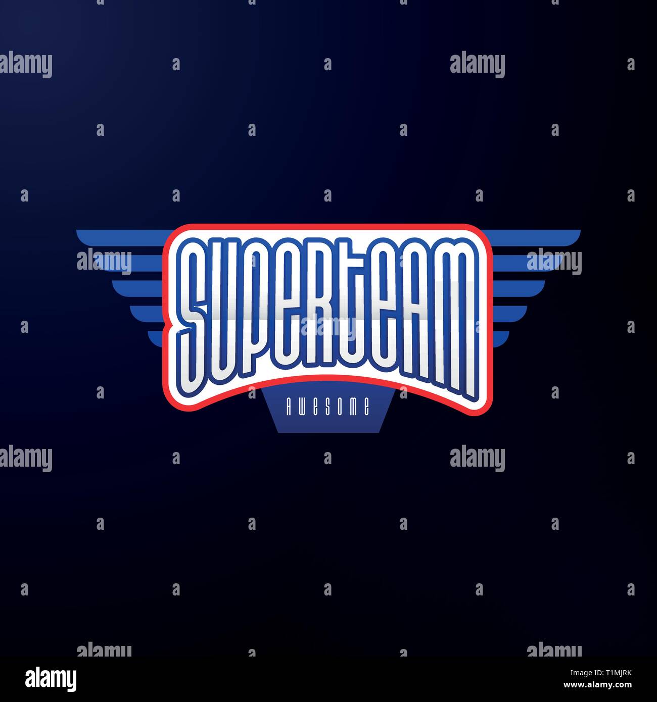 Sport emblem typography. Super team hero logotype sticker for your t ...