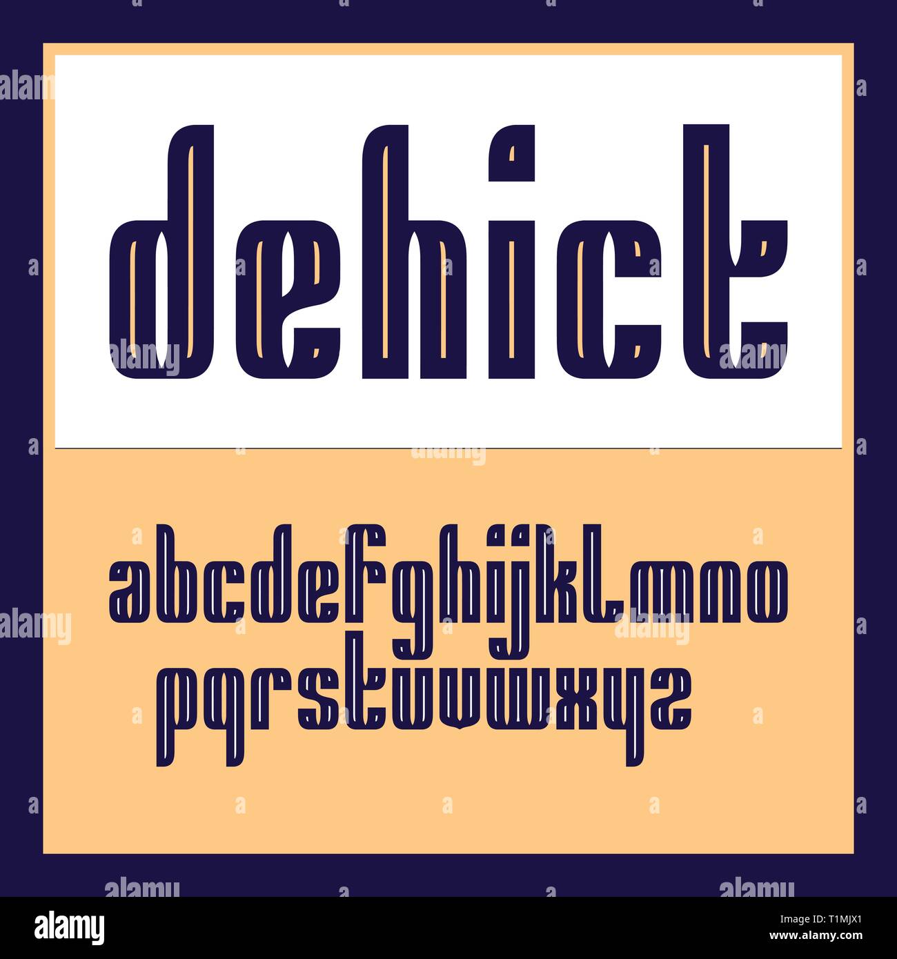 Vector condensed original bold display font design, alphabet, lowercase ...