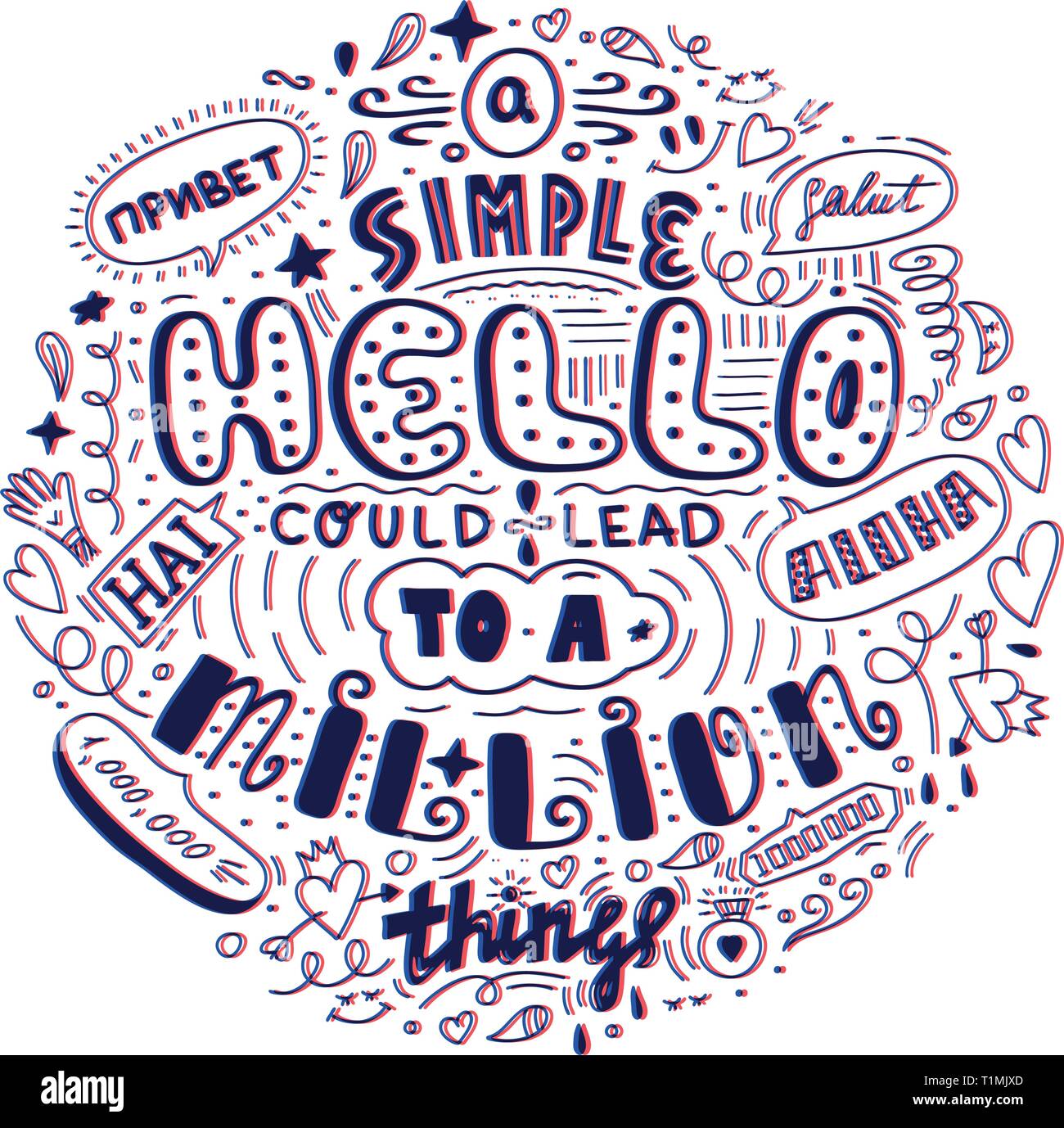 Easy Doodle Quotes Lettering Simple Hello In Different Language Doodle