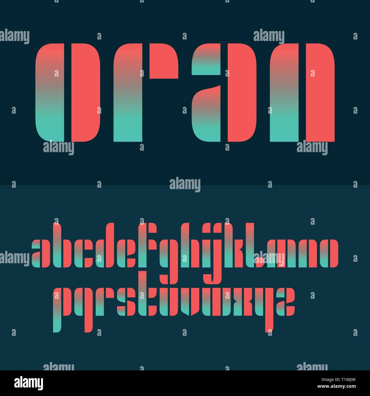 Vector condensed original bold display font design, alphabet, lowercase ...