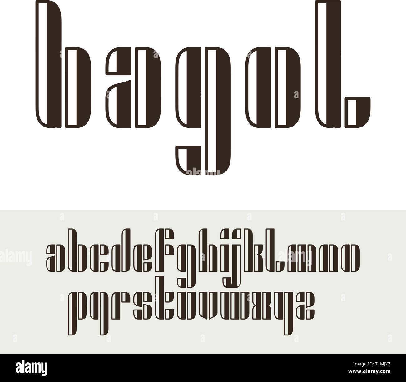 Vector condensed original bold display font design, alphabet, lowercase ...