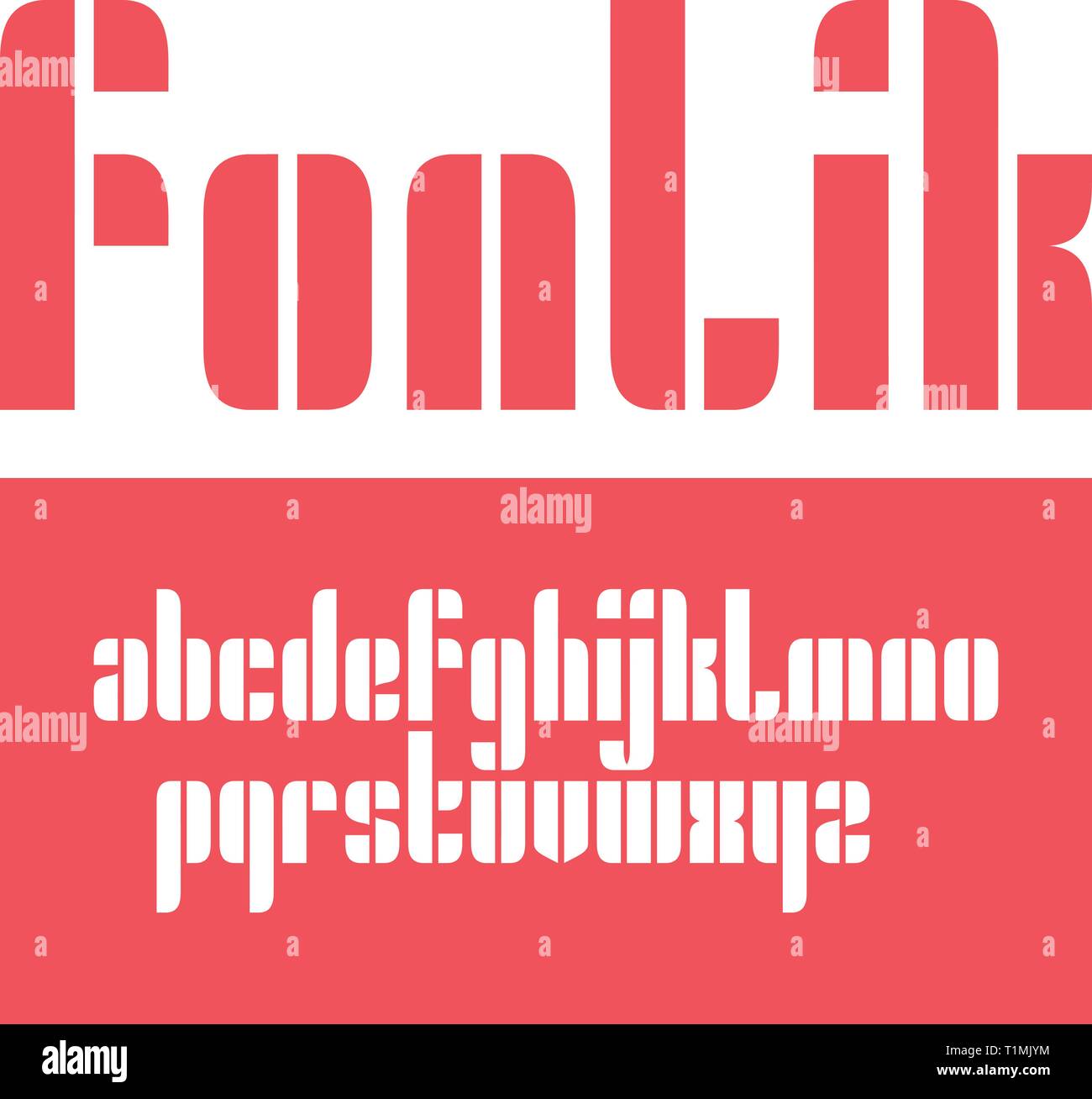 Vector condensed original bold display font design, alphabet, lowercase ...