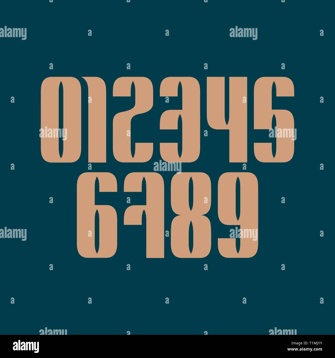 Set of ten numbers form zero to nine, number design elements Stock ...