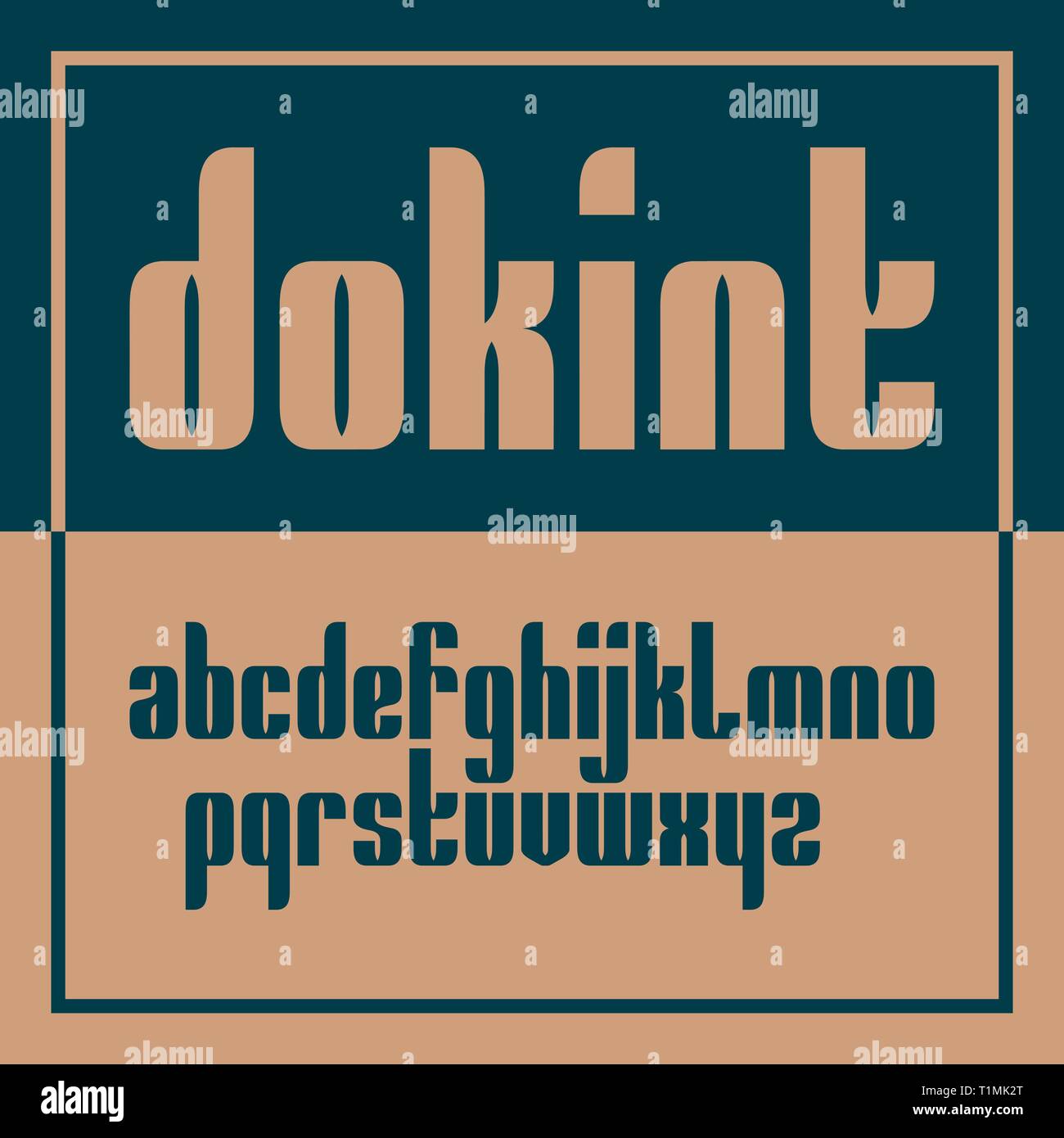 Vector condensed original bold display font design, alphabet, lowercase ...