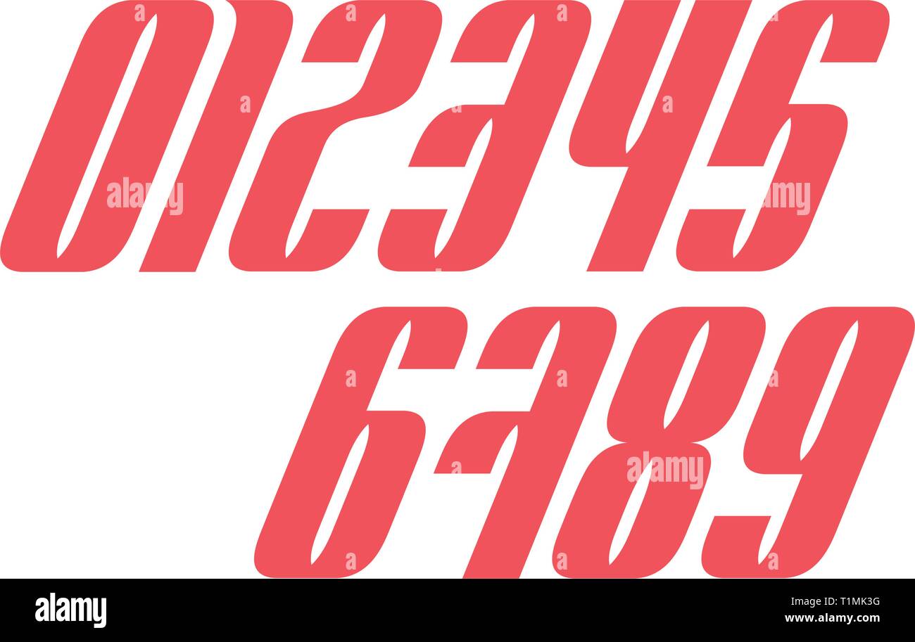 Set of ten numbers form zero to nine, number design elements Stock ...